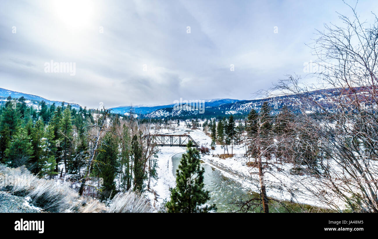 View of the Nicola River on a cold winter day from Highway 8 between ...