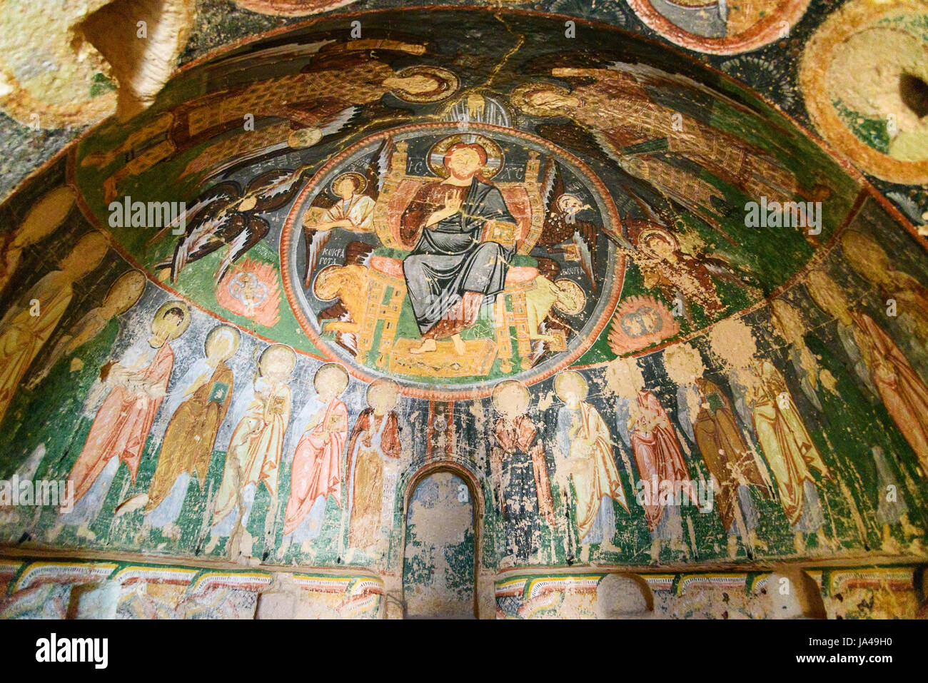 Fresco in Church of the Cross, Crusader Church at Rose valley ...