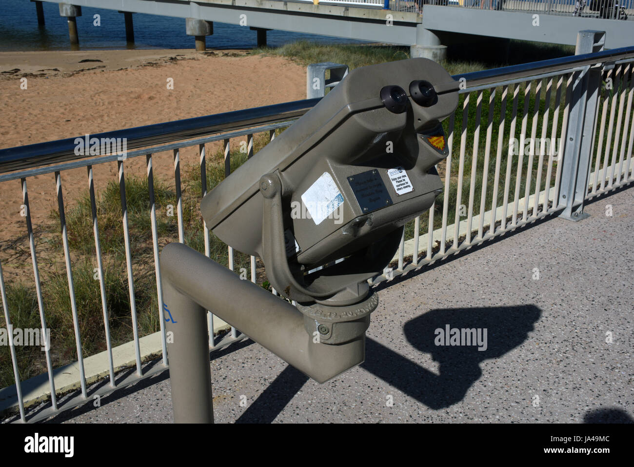 Redcliffe, Australia: Telescope on promenade at Redcliffe Parade Stock ...
