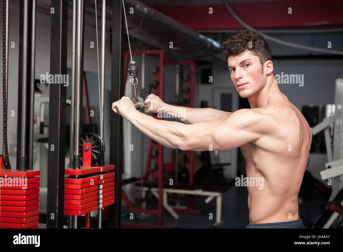 Bodybuilder lifting heavy weights in the gym. Lifting heavy weights ...