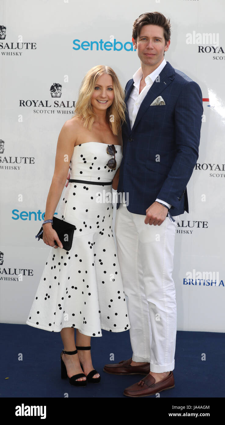 Joanne Froggatt and her husband James Cannon arrive at the Sentebale ...