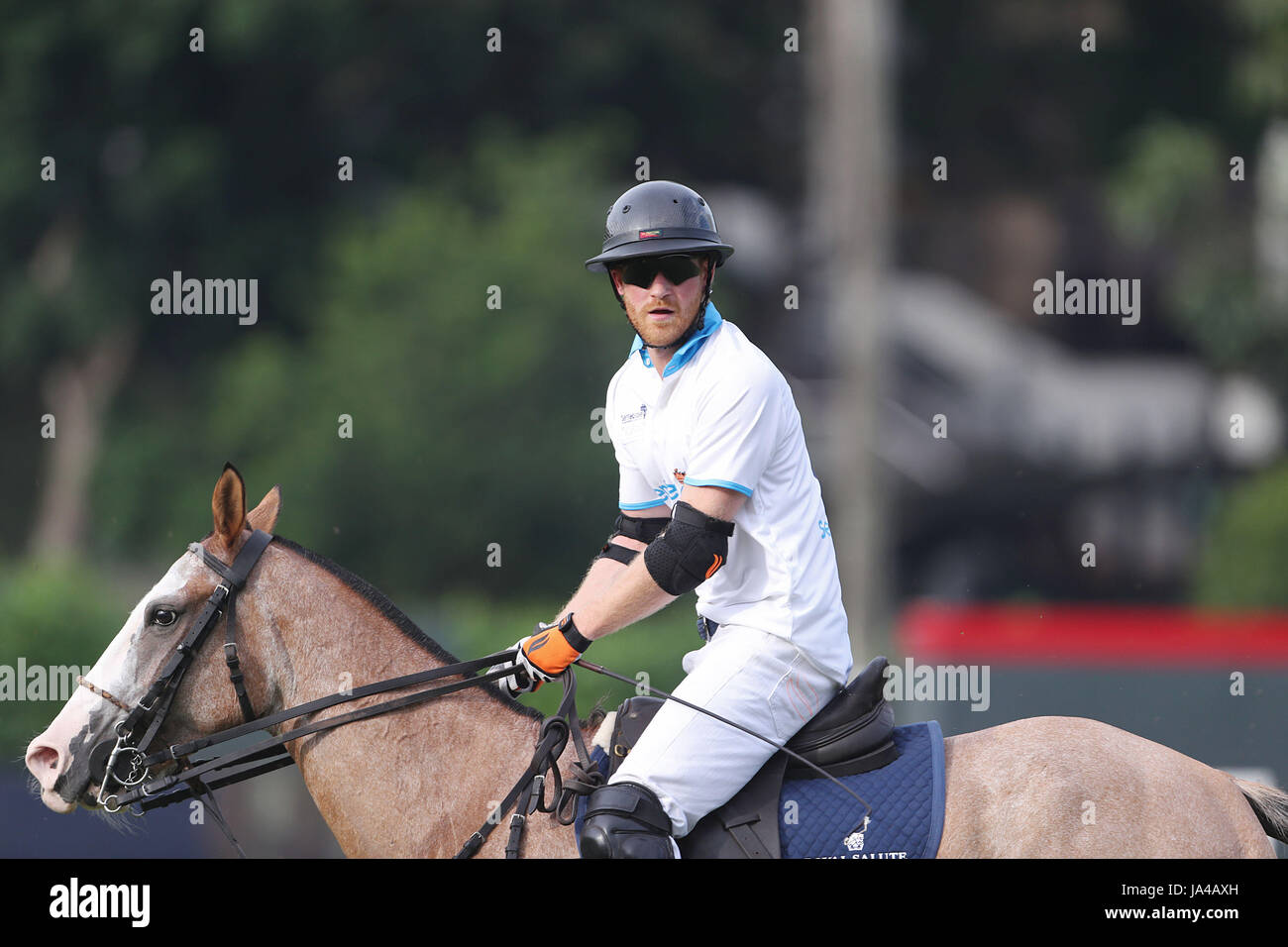 Prince Harry takes part in the Sentebale Royal Salute Polo Cup at the ...