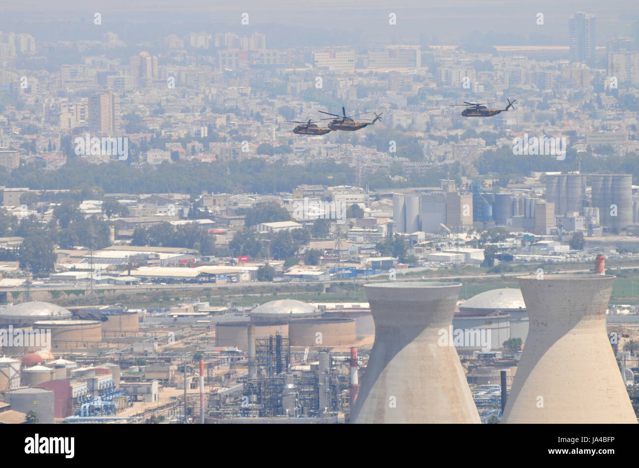 A formation of three Israeli Air force Sikorsky CH-53 helicopters in ...