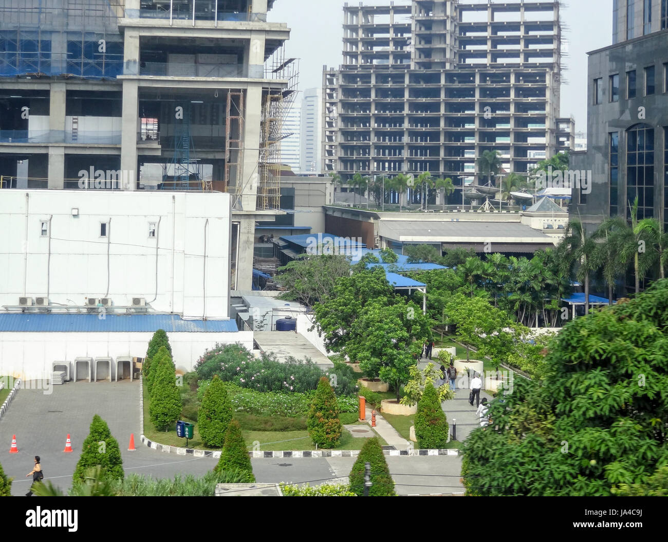 city view of Jakarta, the capital city of Indonesia, located on a ...