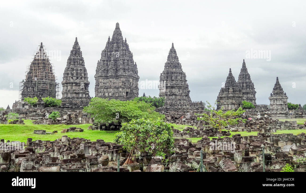 Hindu temple named Candi Prambanan located in Java, a island of ...