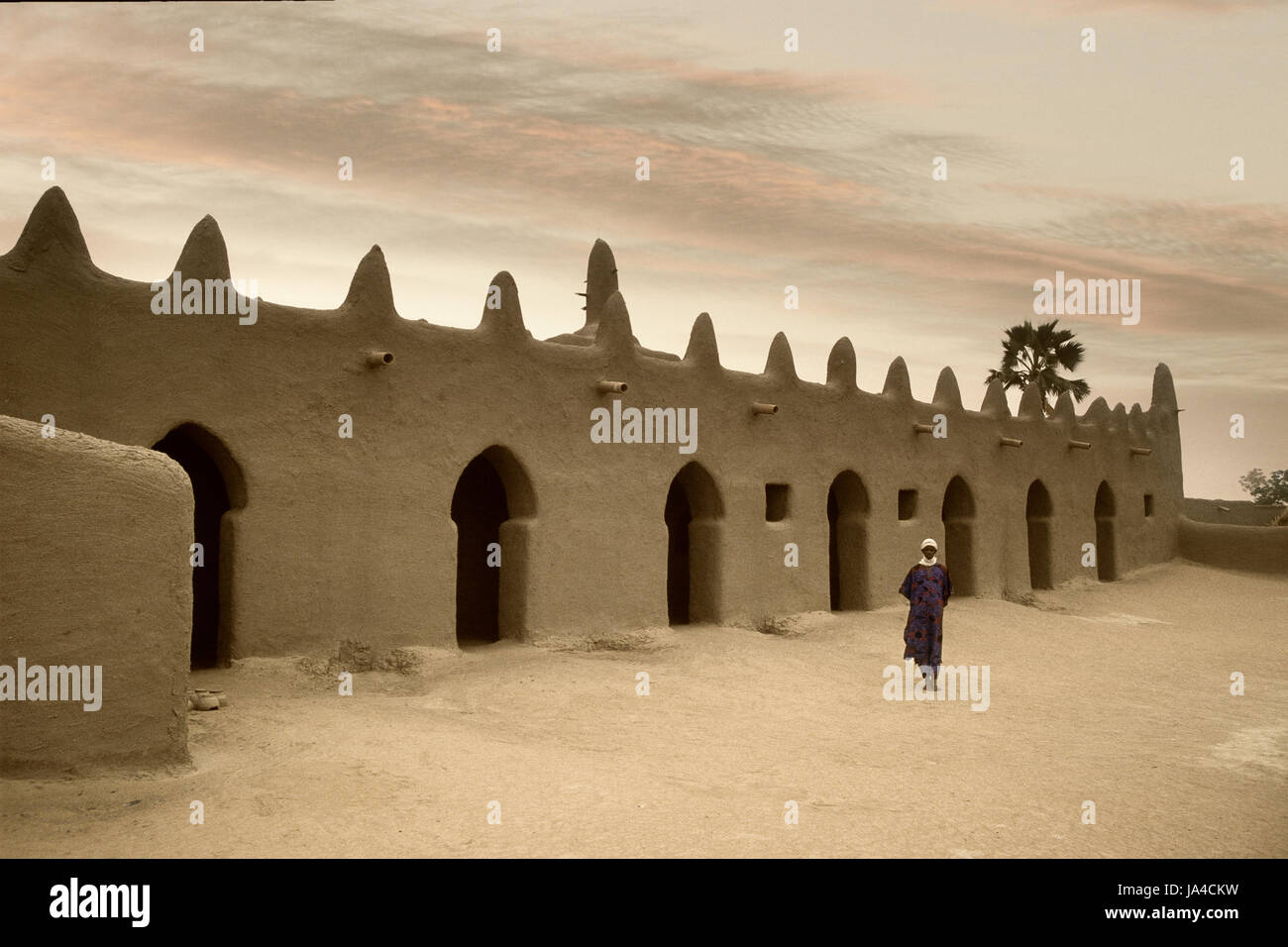Mali, Djenne - January 25, 1992: impressive mosques built entirely of ...