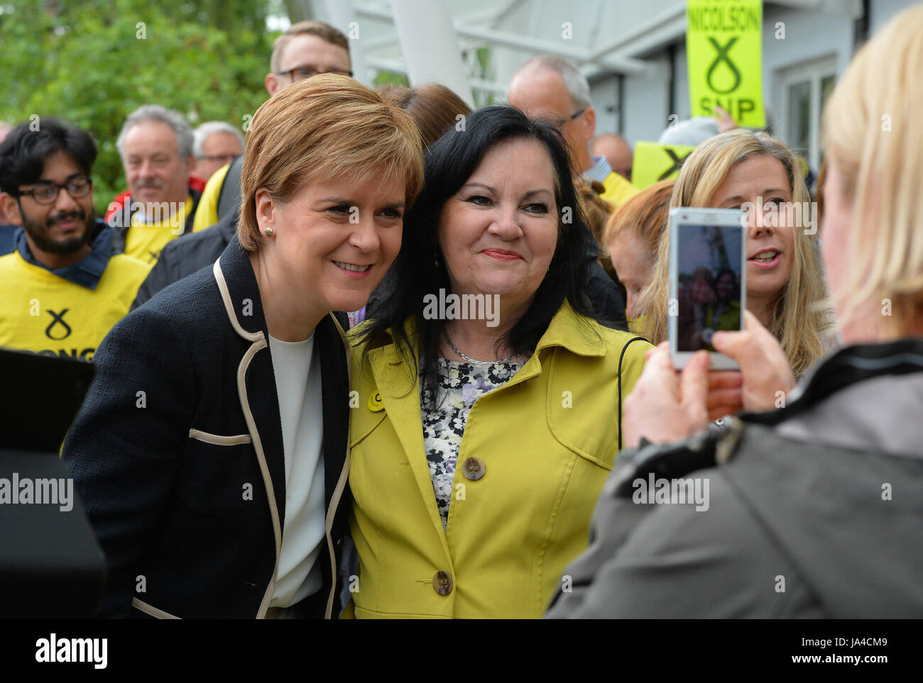 First Minister Nicola Sturgeon meets SNP supporters as she arrives at ...