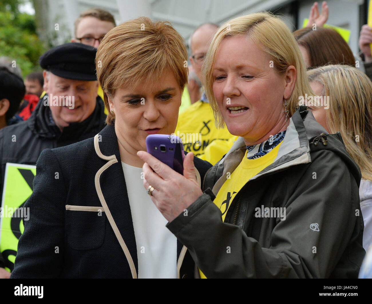 First Minister Nicola Sturgeon meets SNP supporters as she arrives at ...