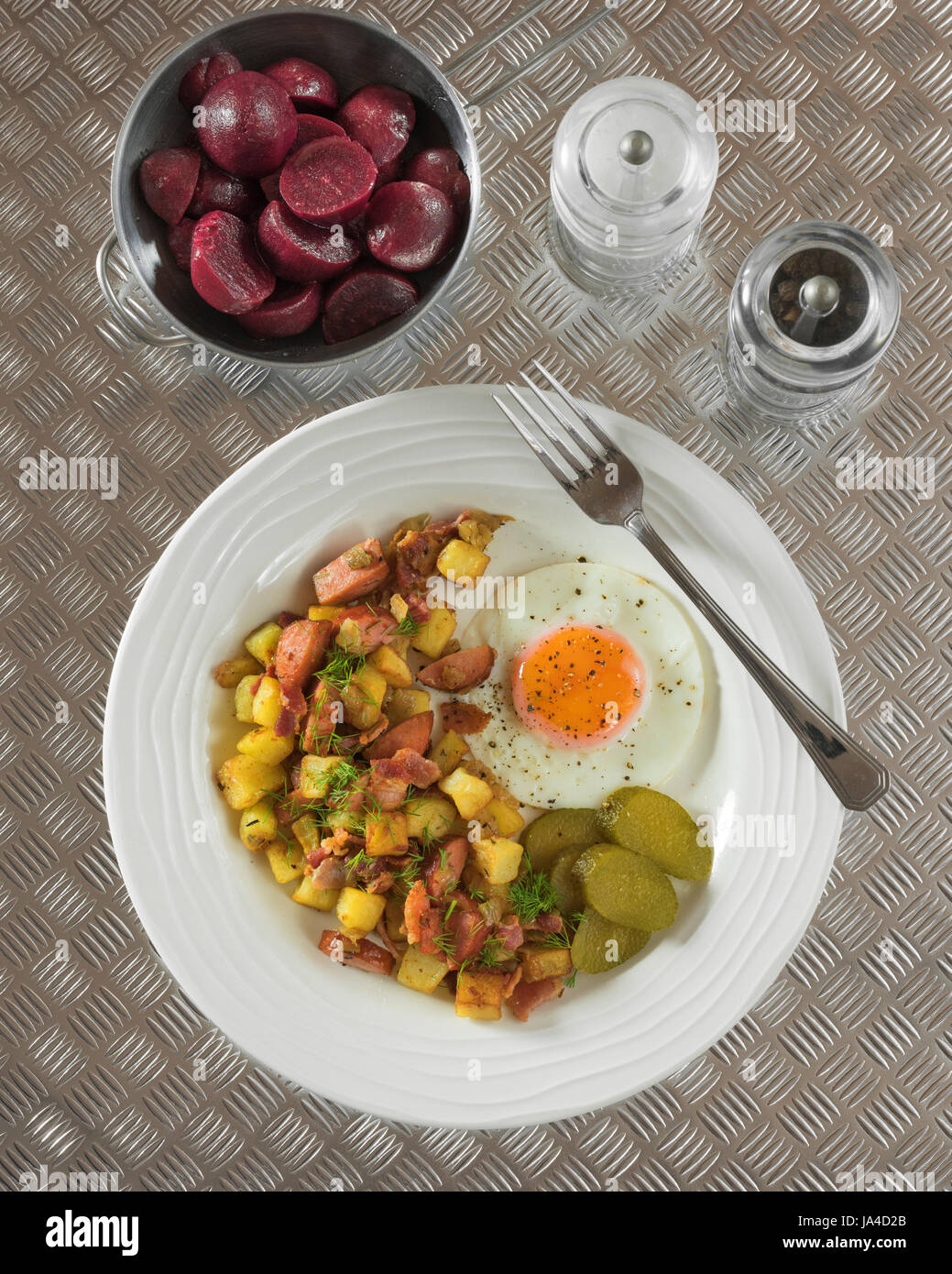 Pyttipanna. Swedish meat and potato hash. Sweden Food Stock Photo - Alamy