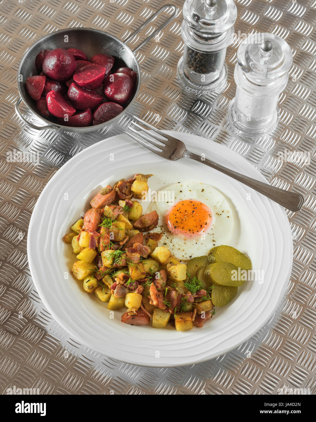 Pyttipanna. Swedish meat and potato hash. Sweden Food Stock Photo - Alamy