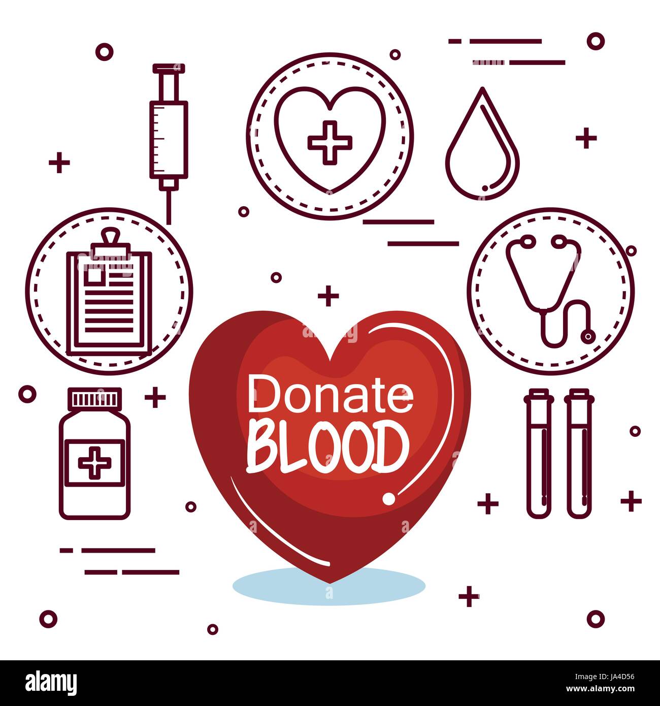 Donating blood sticker Stock Vector Images - Alamy