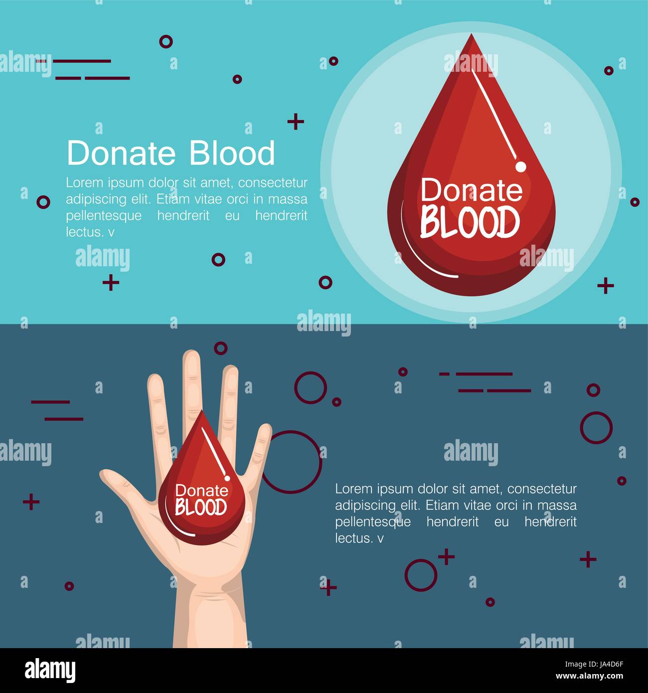 Hand holding drop blood Stock Vector Images - Alamy