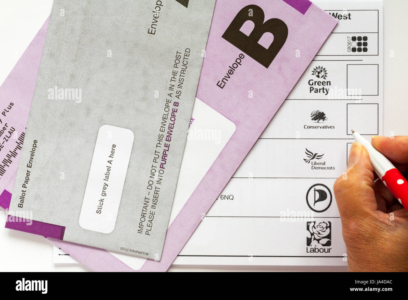 Postal Ballot Paper for General Election in the UK on Thursday 8th June ...