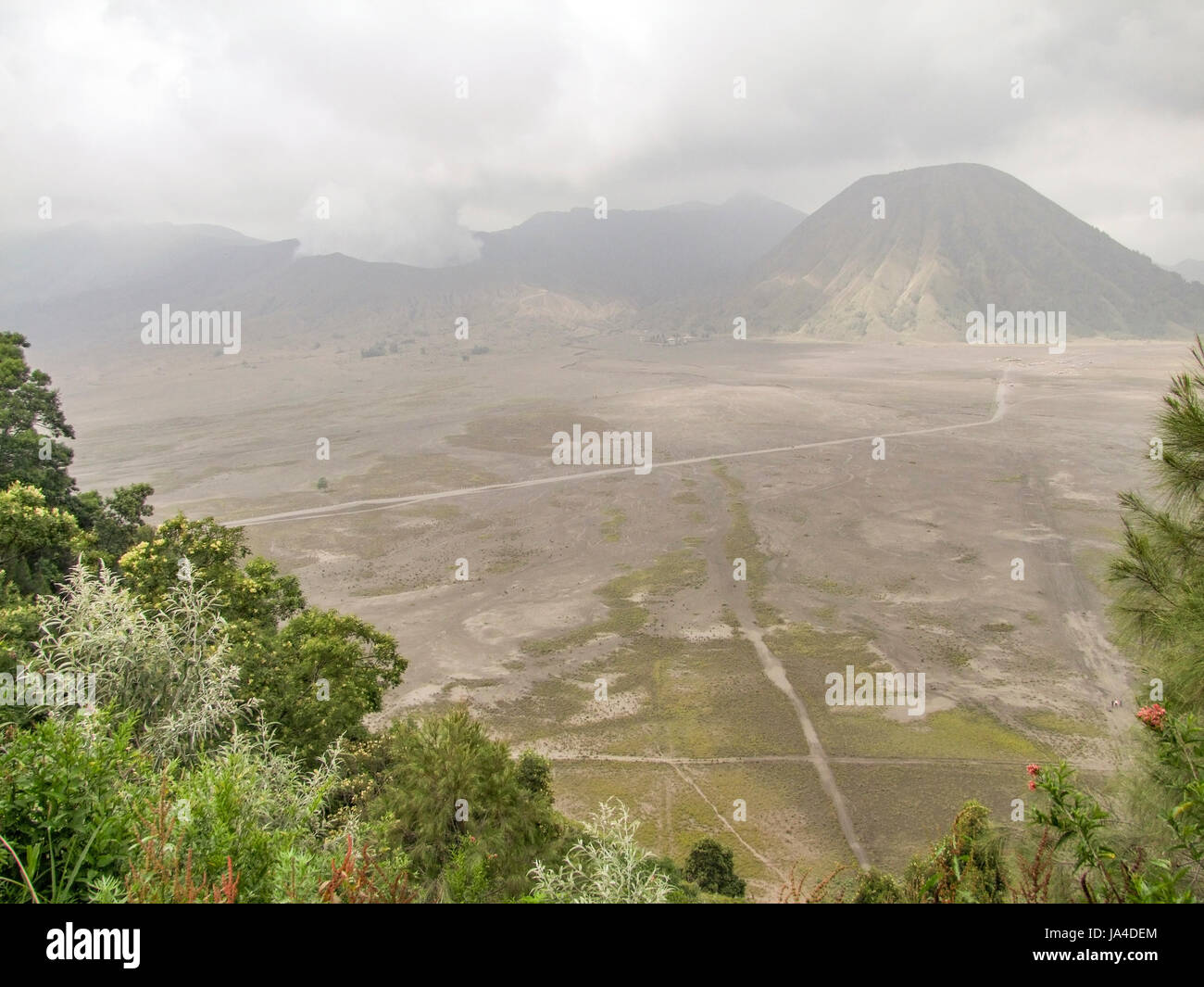 scenery around a volcano named Mount Bromo located in Java, a island of ...