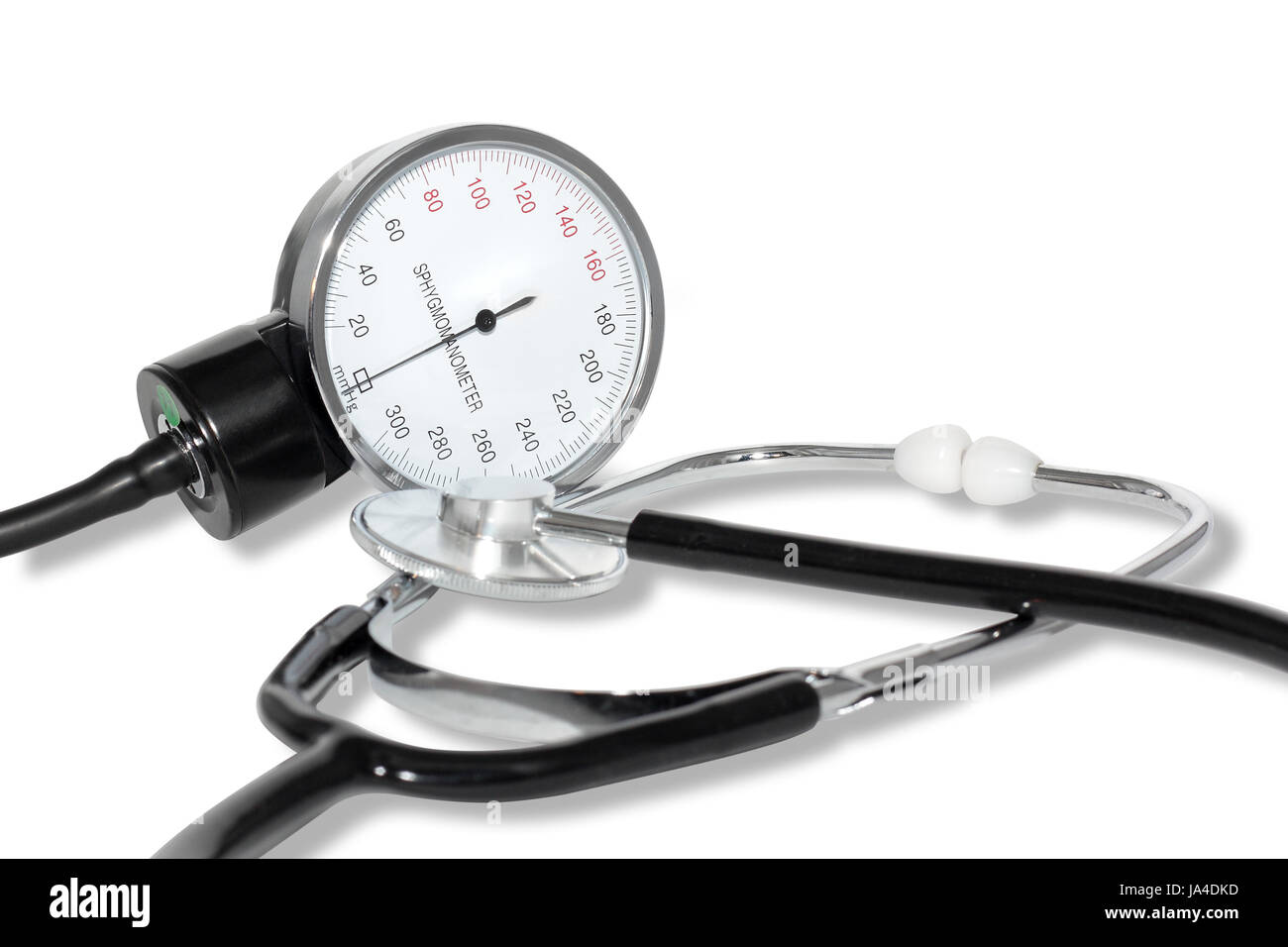 Medicine - Sphygmomanometer and stethoscope on a white background ...