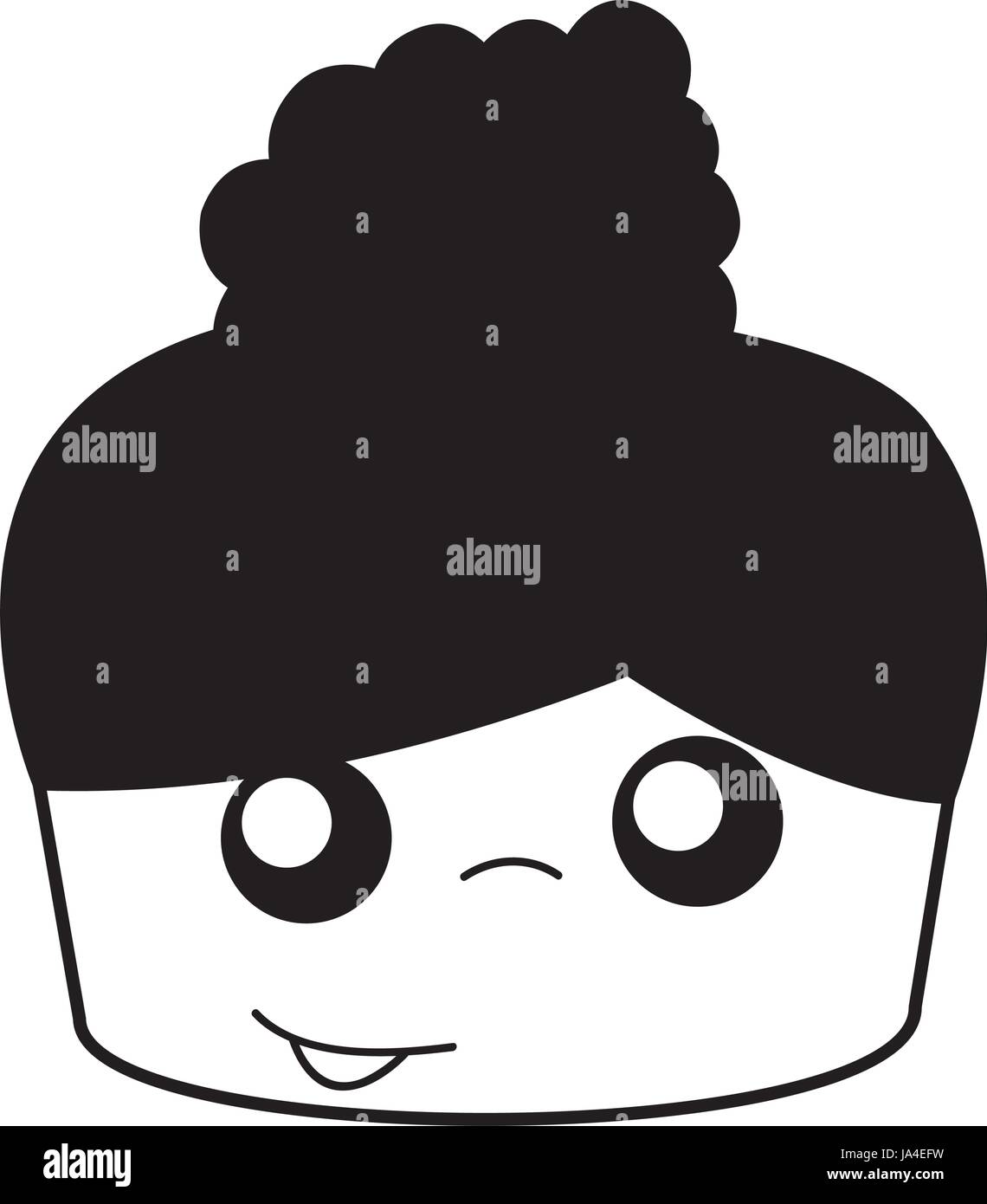 cute girl head drawing character Stock Vector Image & Art - Alamy