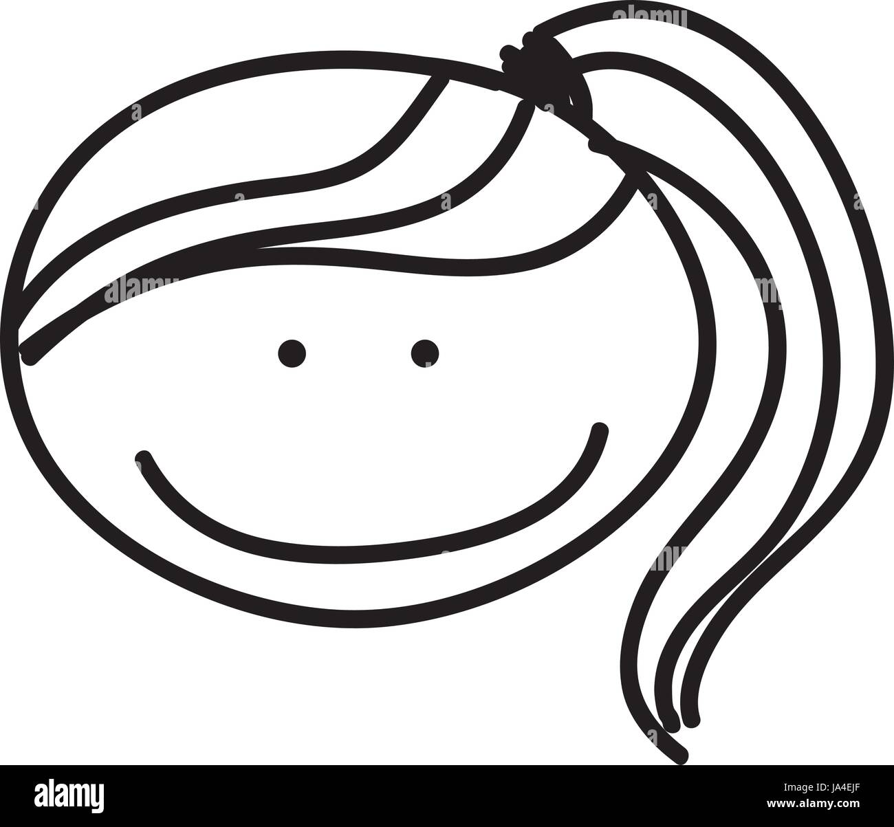 cute girl head drawing character Stock Vector Image & Art - Alamy