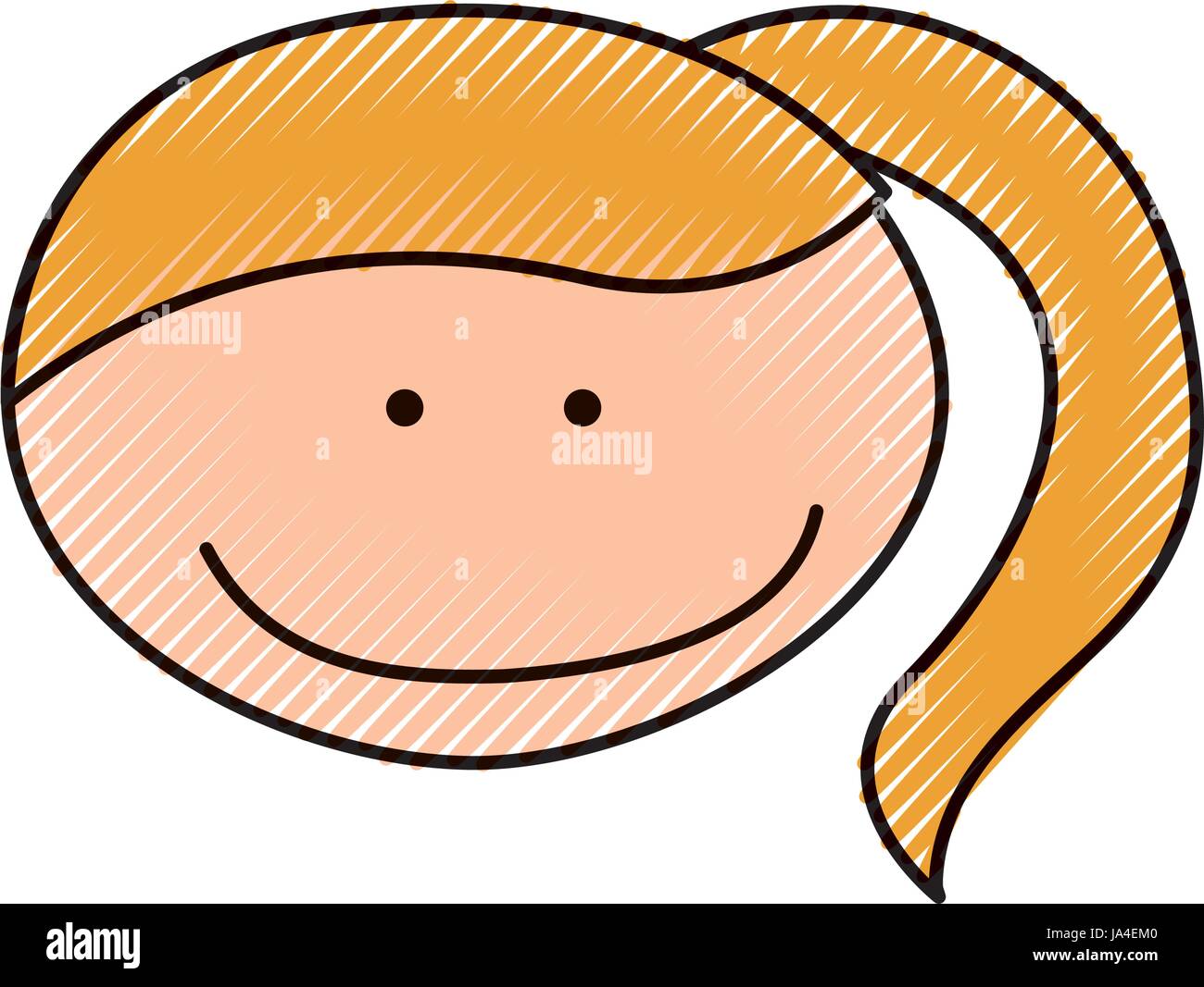 cute girl head drawing character Stock Vector Image & Art - Alamy