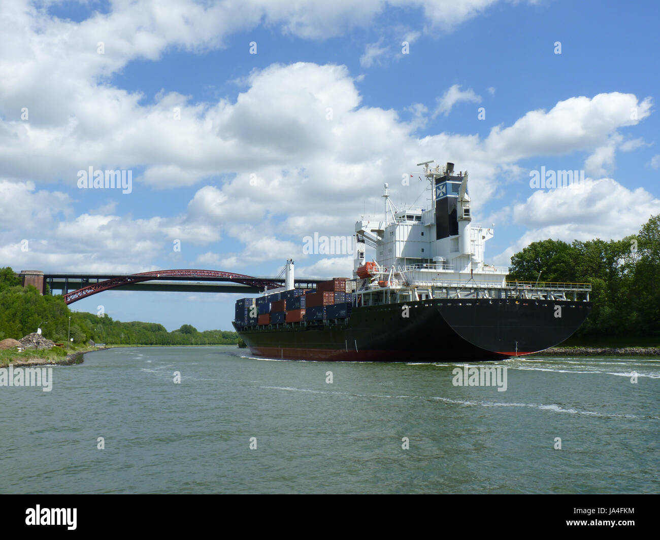 freighter in nok in high bridge Stock Photo - Alamy