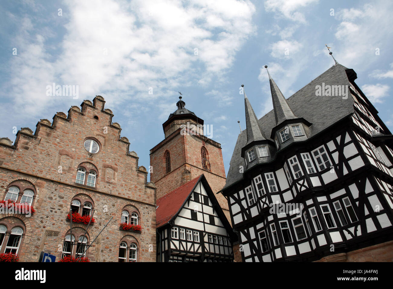 historical, church, old town, town hall, hesse, medieval, german ...