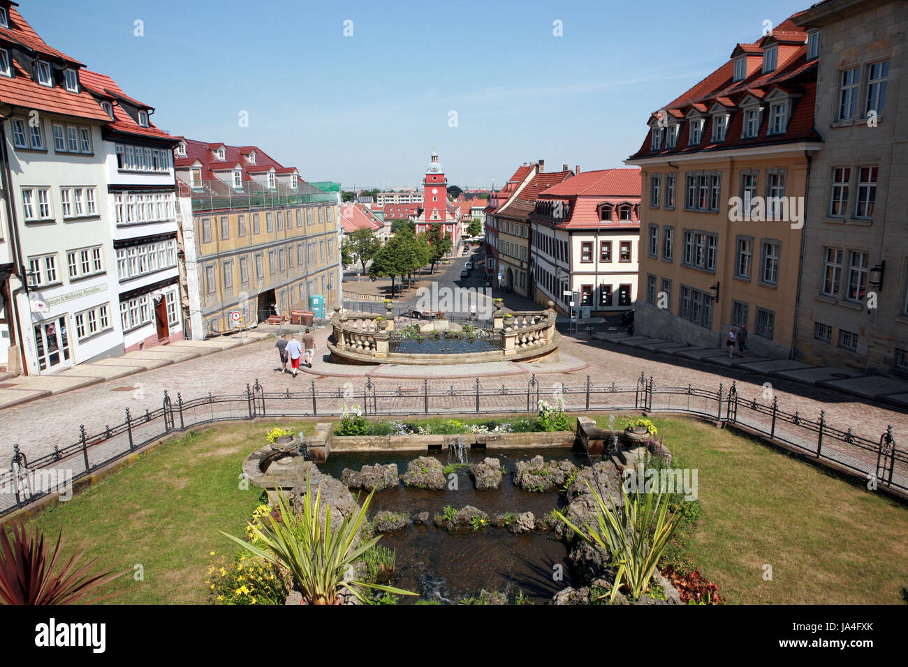 historical, old town, town hall, fountain, thuringia, city view ...