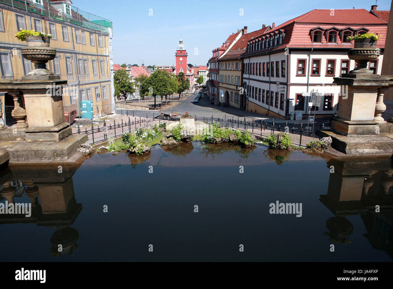 historical, old town, town hall, fountain, thuringia, city view ...