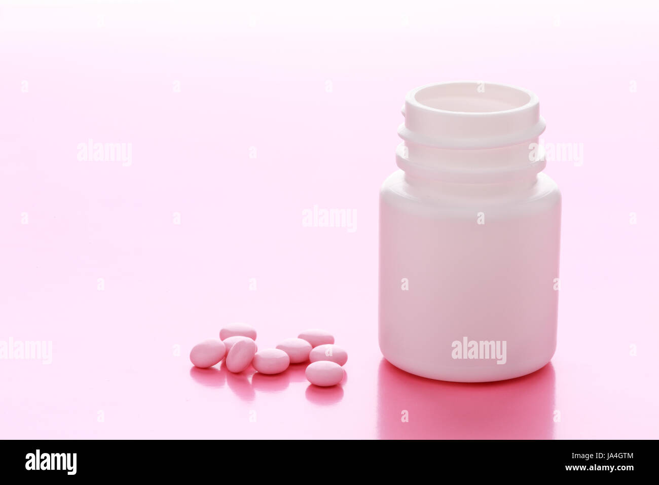 Pink Pills Inside The Bottle