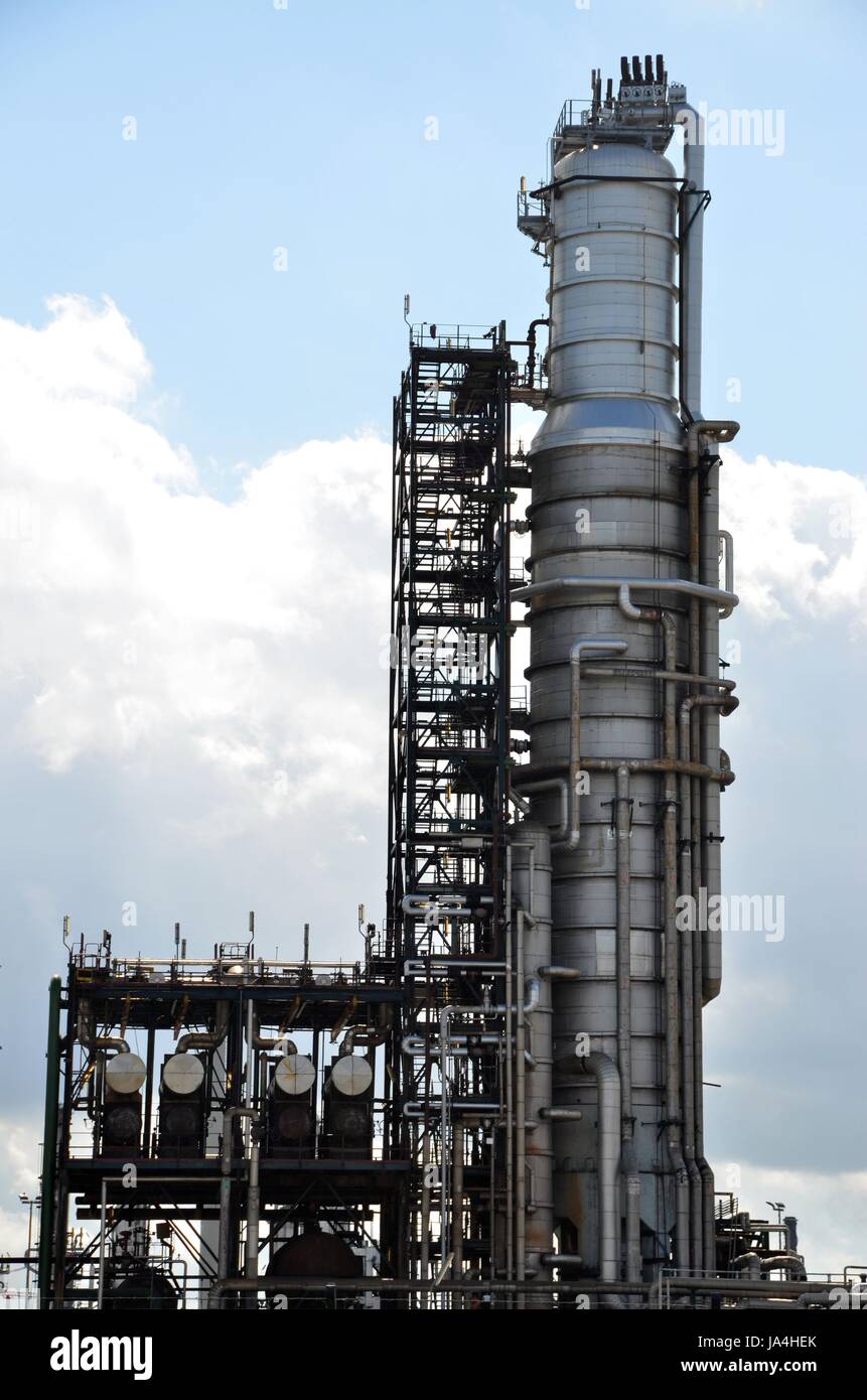 work, factory, chemical, distillation, construction, tower, industry ...