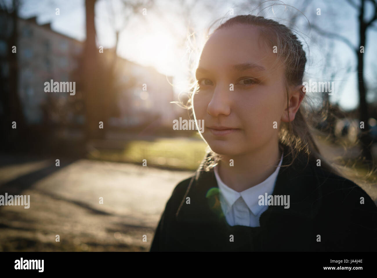 Teen girl long coat hi-res stock photography and images - Alamy