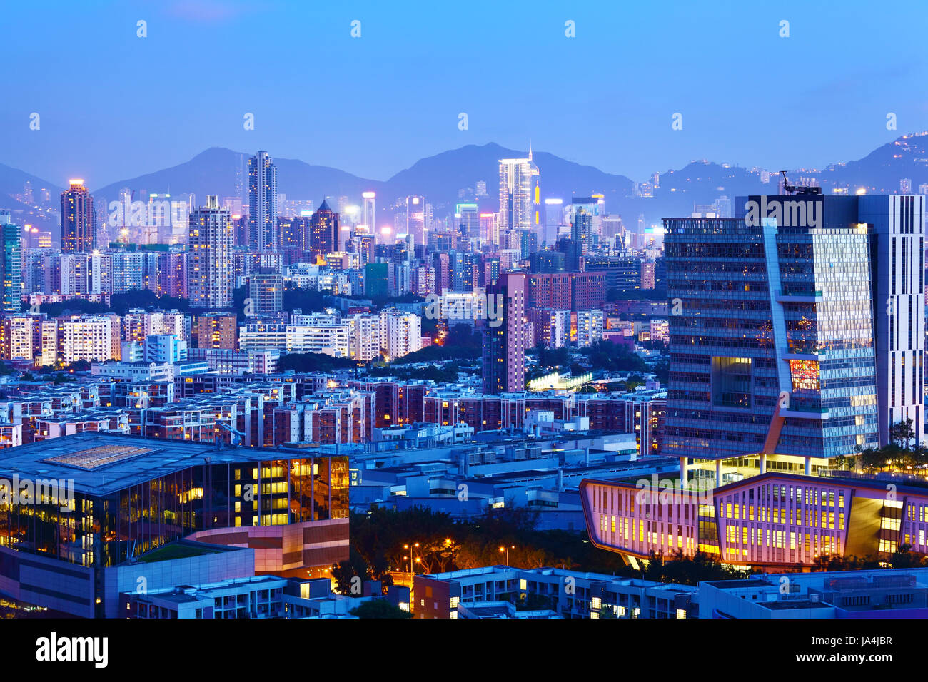 office, city, town, asia, night, nighttime, illuminated, facade ...