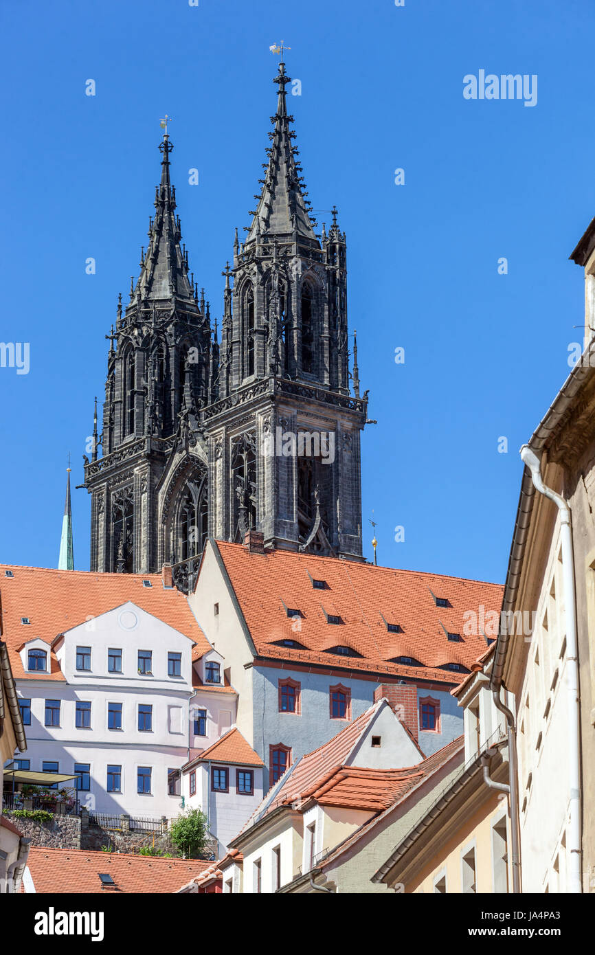 Meissen Cathedral Spires, Meissen Germany Europe Cathedrals Stock Photo ...