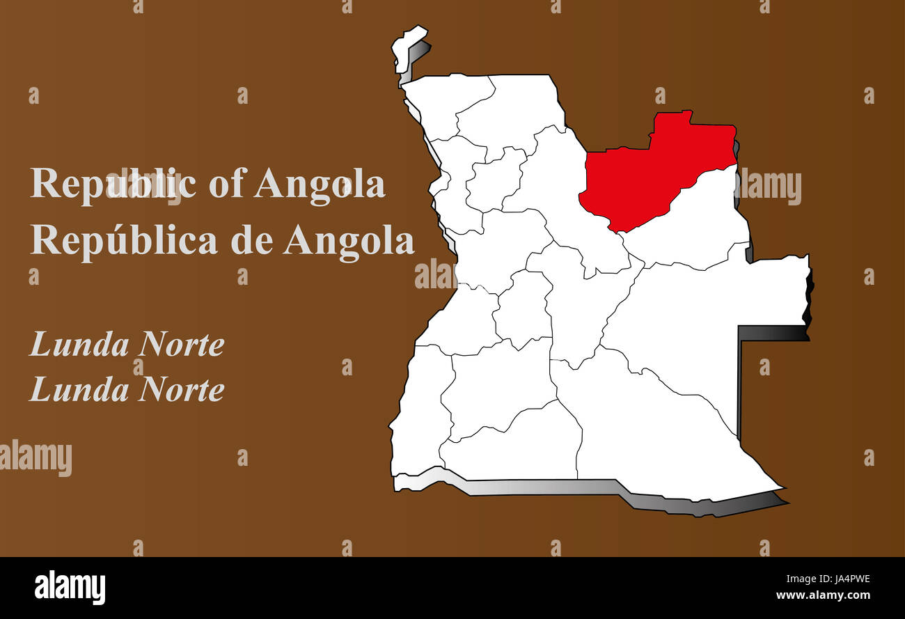 angola - lunda norte highlighted Stock Photo - Alamy