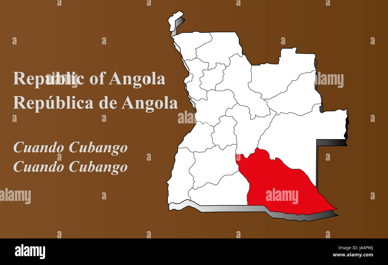 angola - cuando cubango highlighted Stock Photo - Alamy