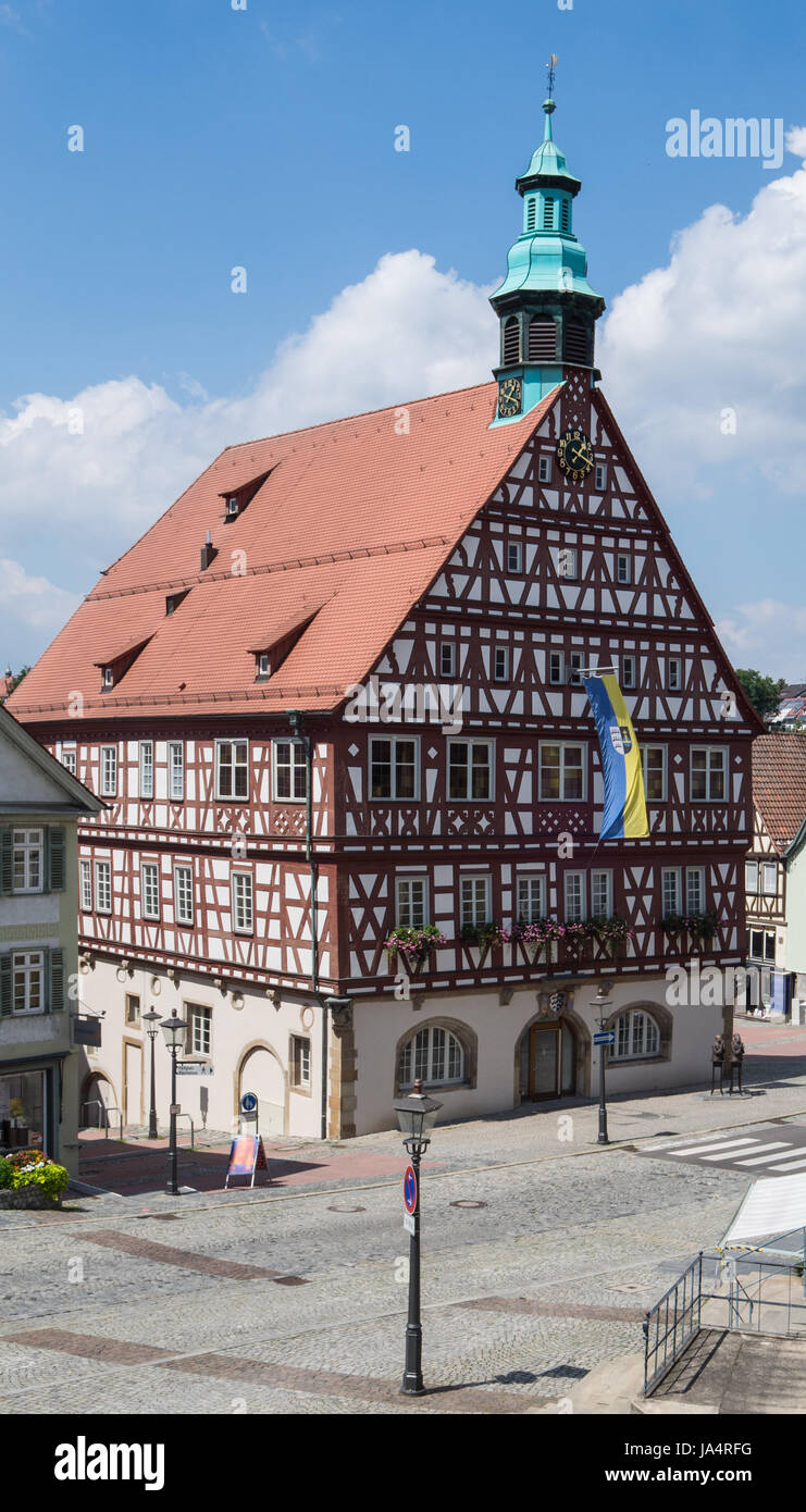 house, building, houses, city, town, frame-work, town hall, style of ...