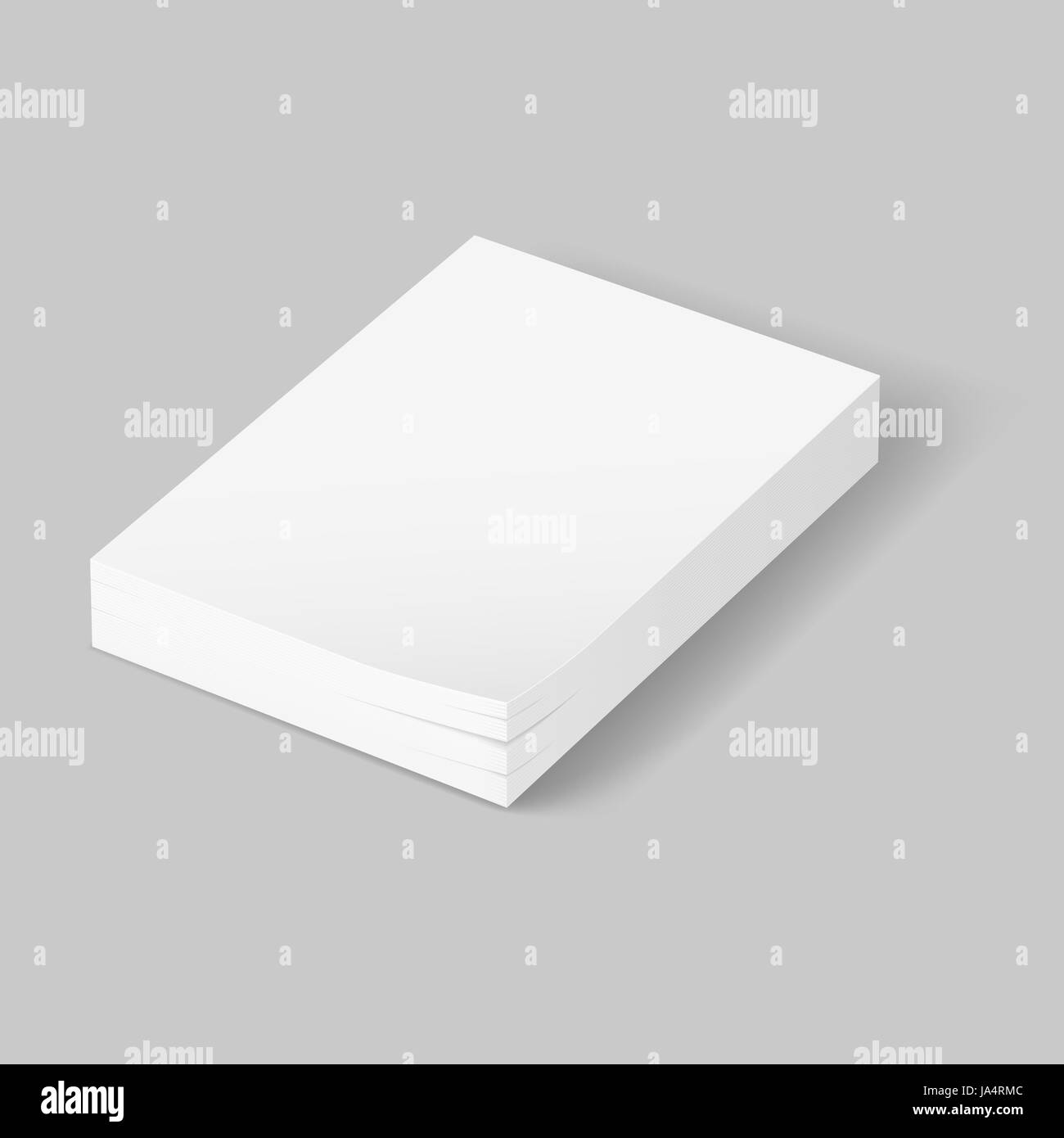 Stack of blank papers. Illustration on grey background Stock Photo - Alamy