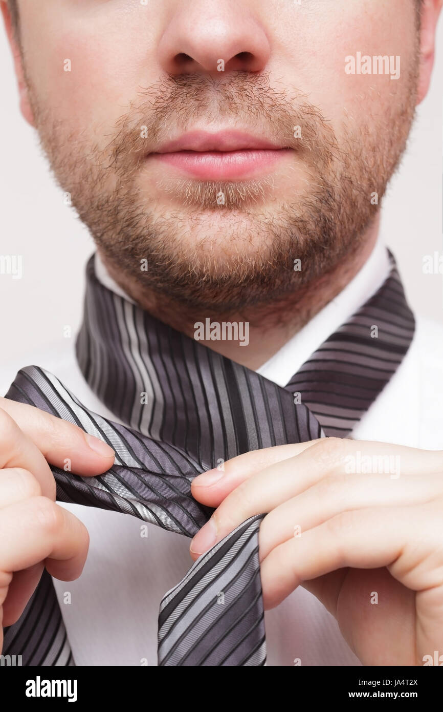 Male Office Adjusting Necktie High Resolution Stock Photography and ...
