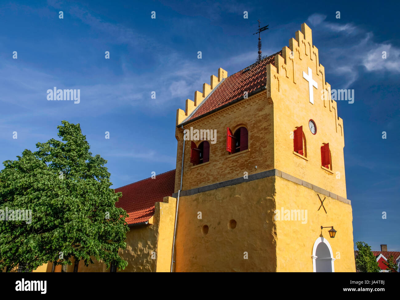 Yellow church allinge bornholm hi-res stock photography and images - Alamy