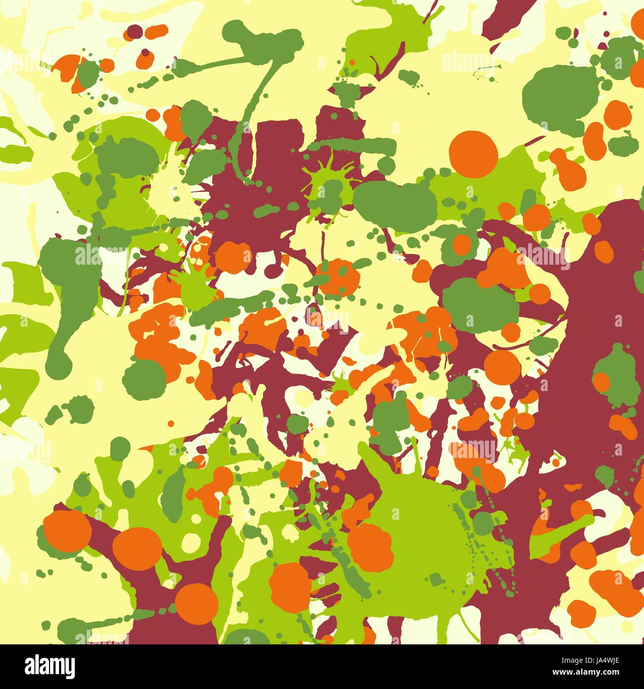 Maroon orange yellow green ink paint splashes vector colorful ...