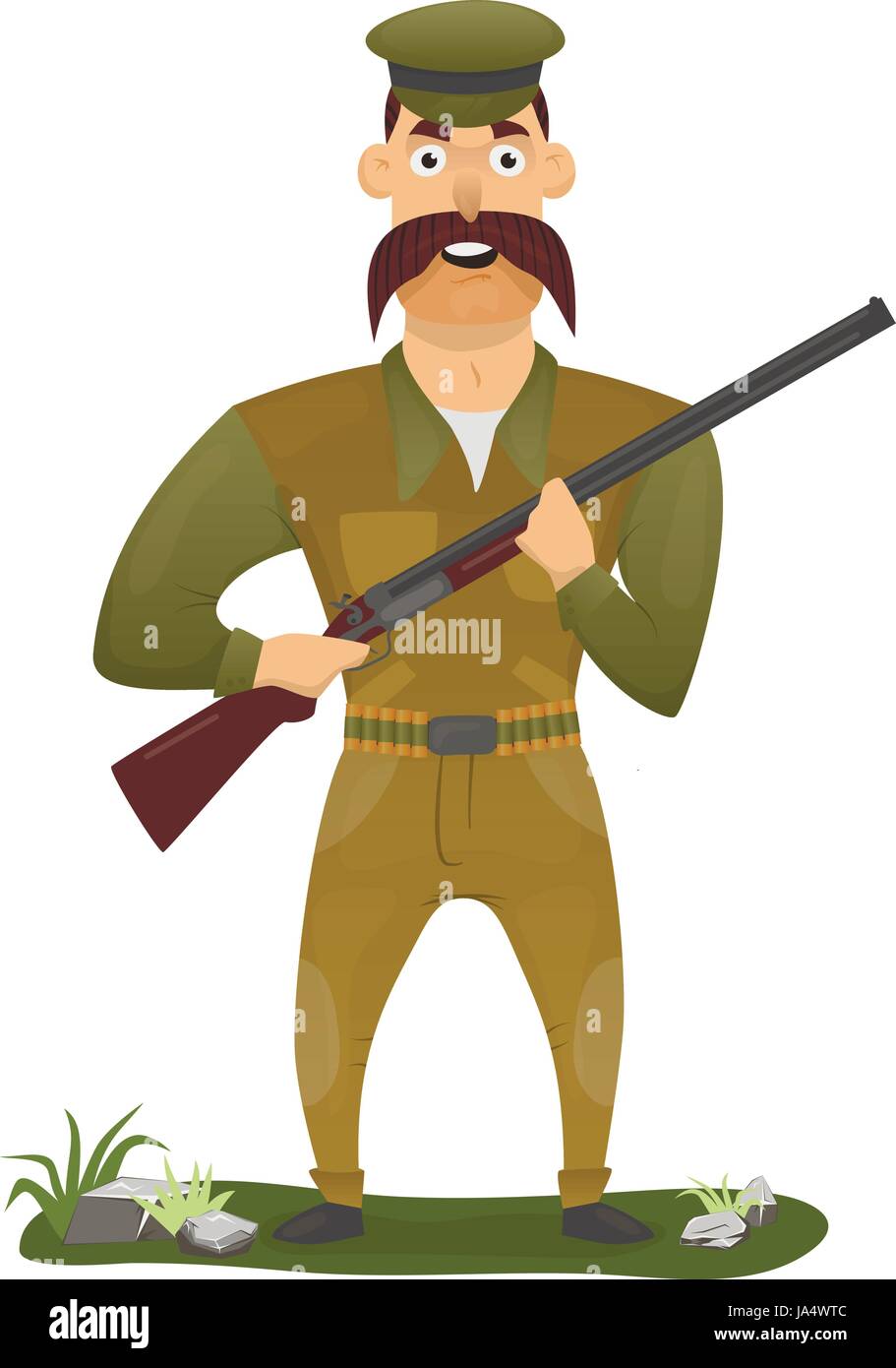 Hunter cartoon character hi-res stock photography and images - Alamy