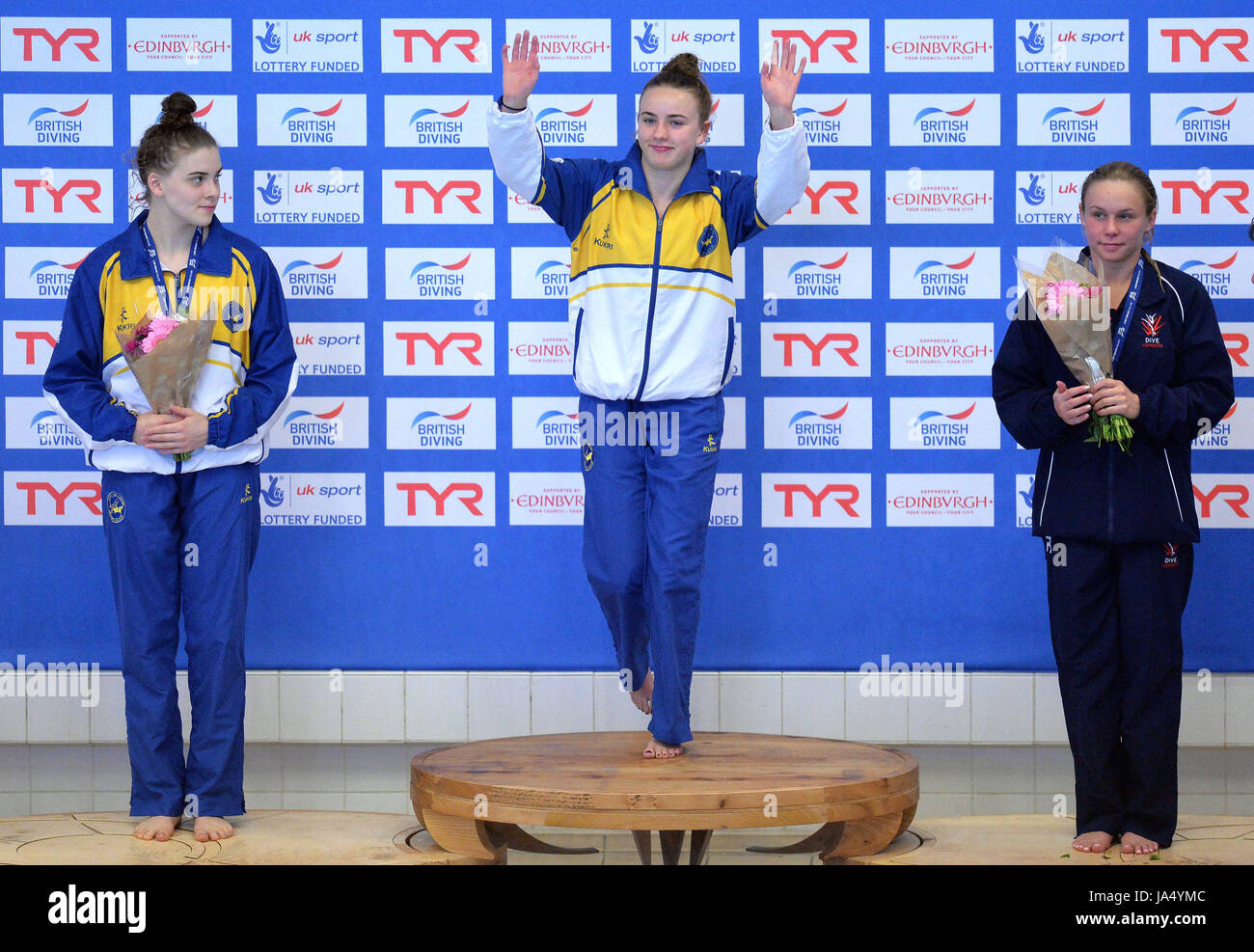 (left to right), Silver medalist Ruby Bower, Gold medalist Lois Toulson ...