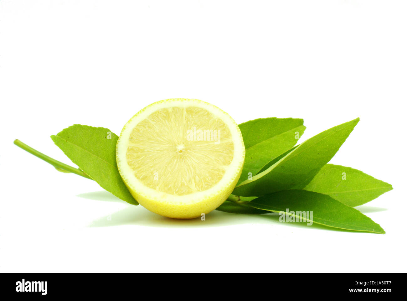 lemons with leaves Stock Photo - Alamy