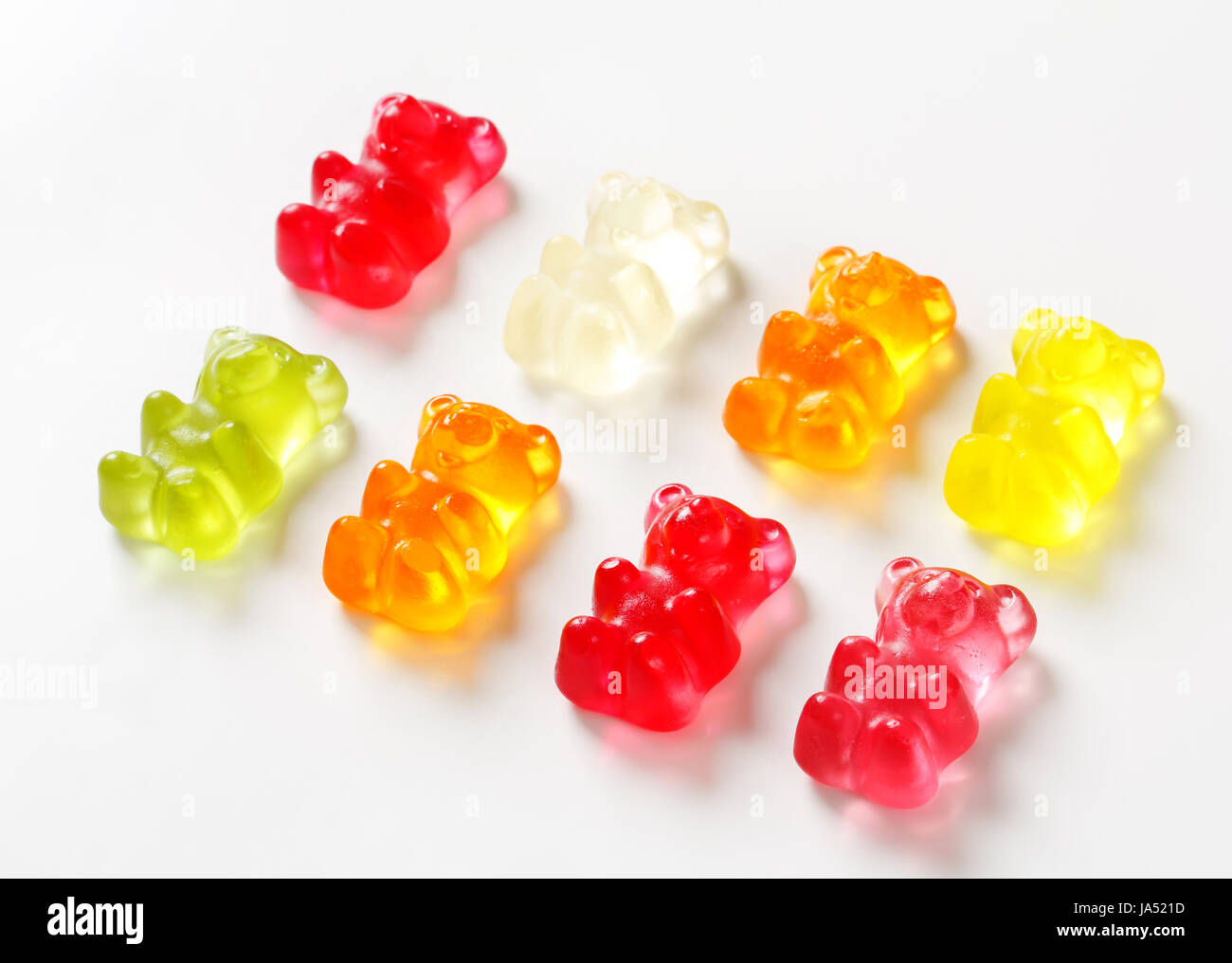 Fruit flavored gummy bears in assorted colors Stock Photo - Alamy