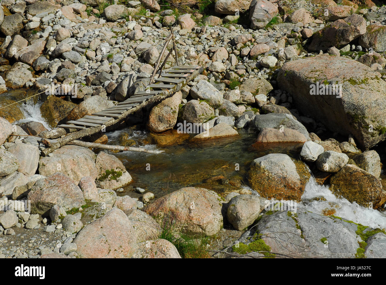 bridge, stream, rock, norway, stones, plant, stone, bridge, europe ...