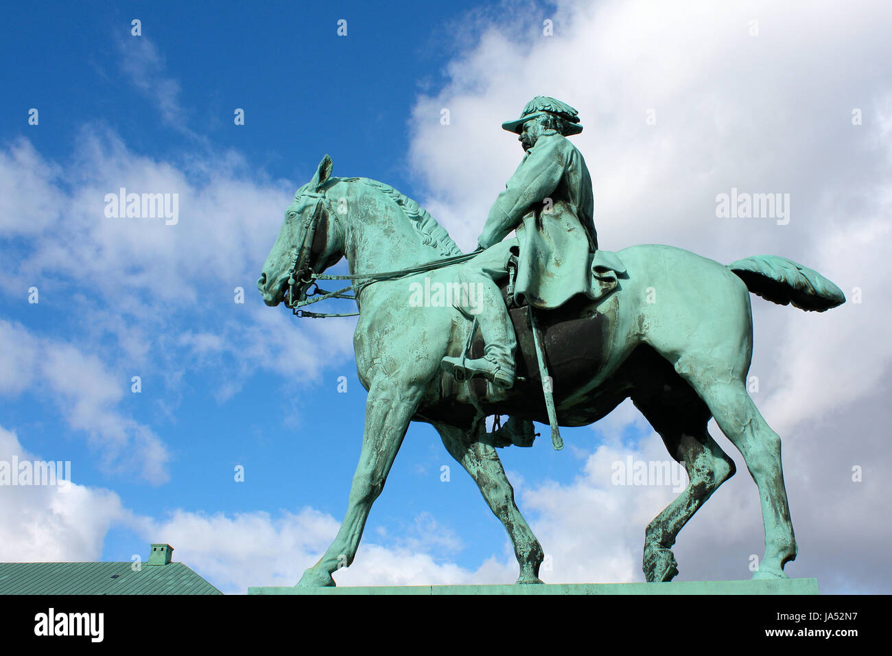 statue, denmark, copenhagen, emperor, king, nine, blue, monument, stone ...