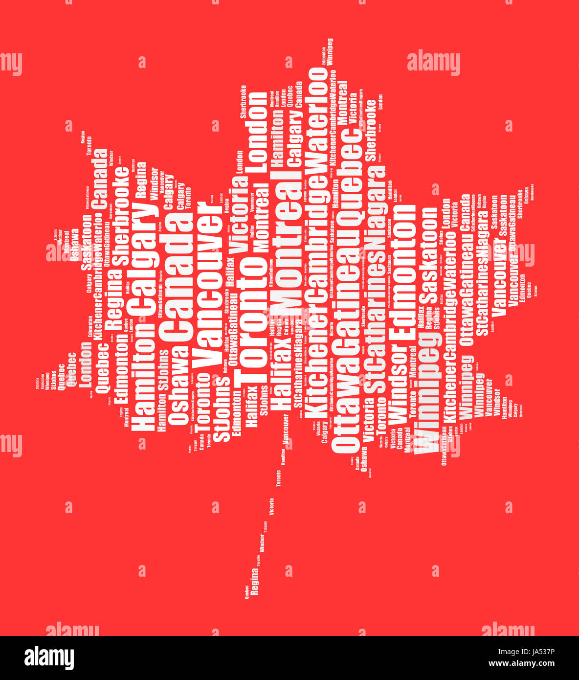 Largest census metropolitan areas in Canada word cloud concept Stock ...