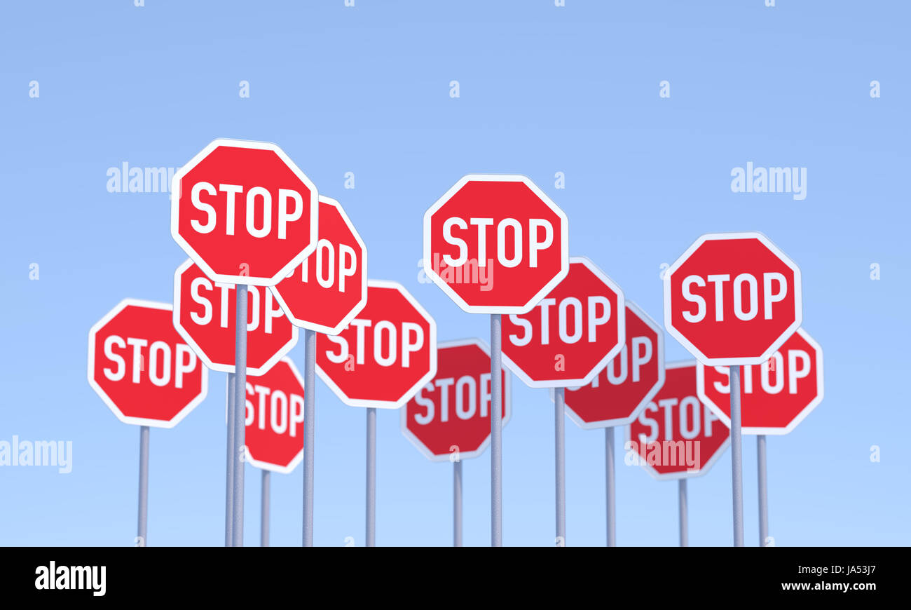 sign, signal, close, blue, danger, model, design, project, concept ...