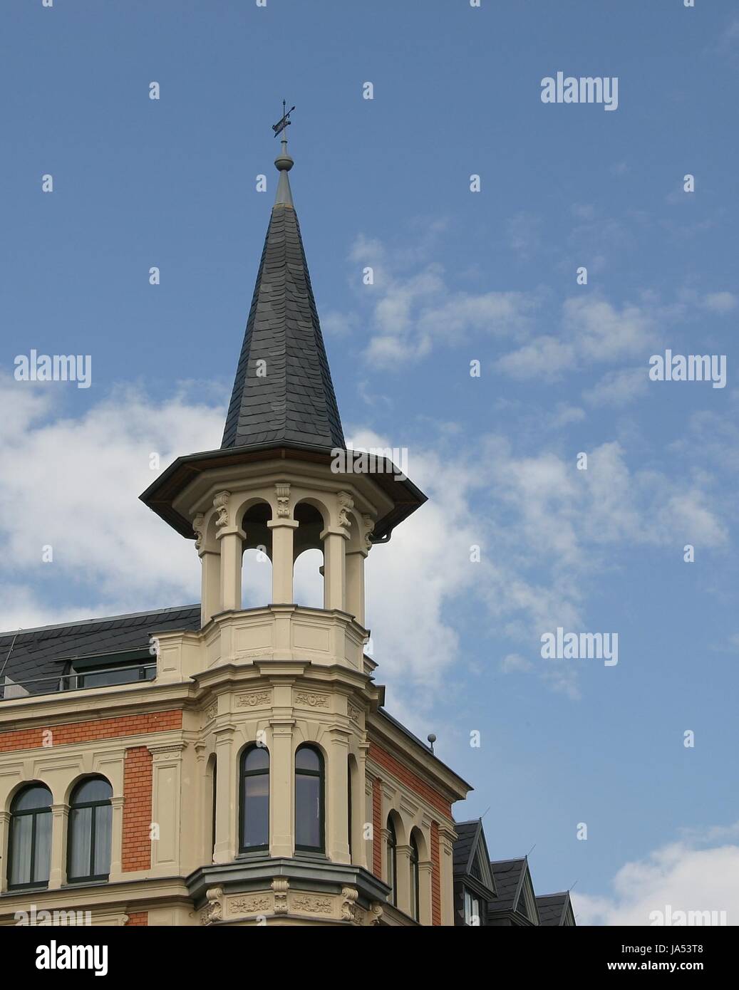 house with turrets Stock Photo - Alamy