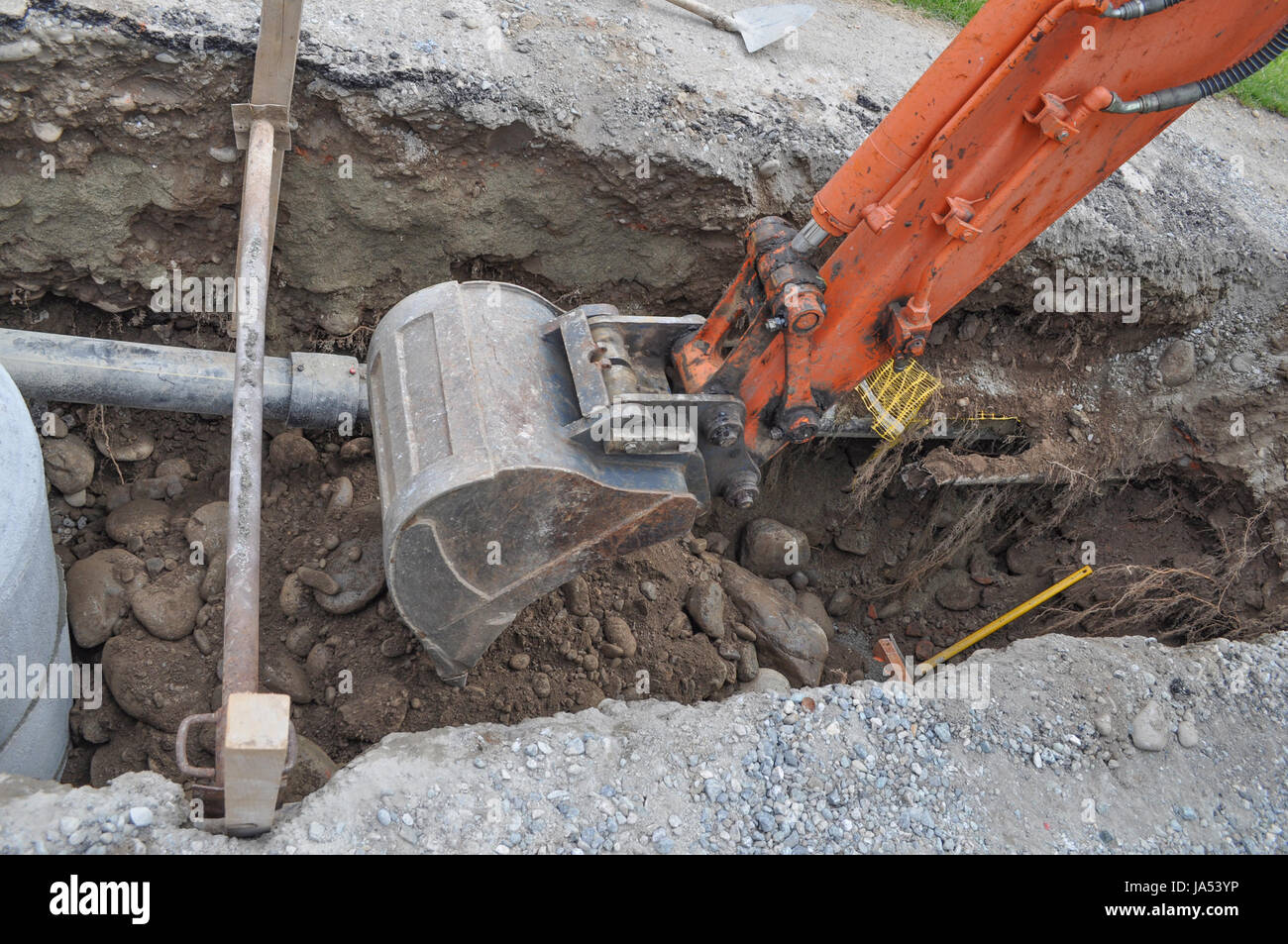excavation, sewage, sewages, water, pipe, road, street, piping, tube ...