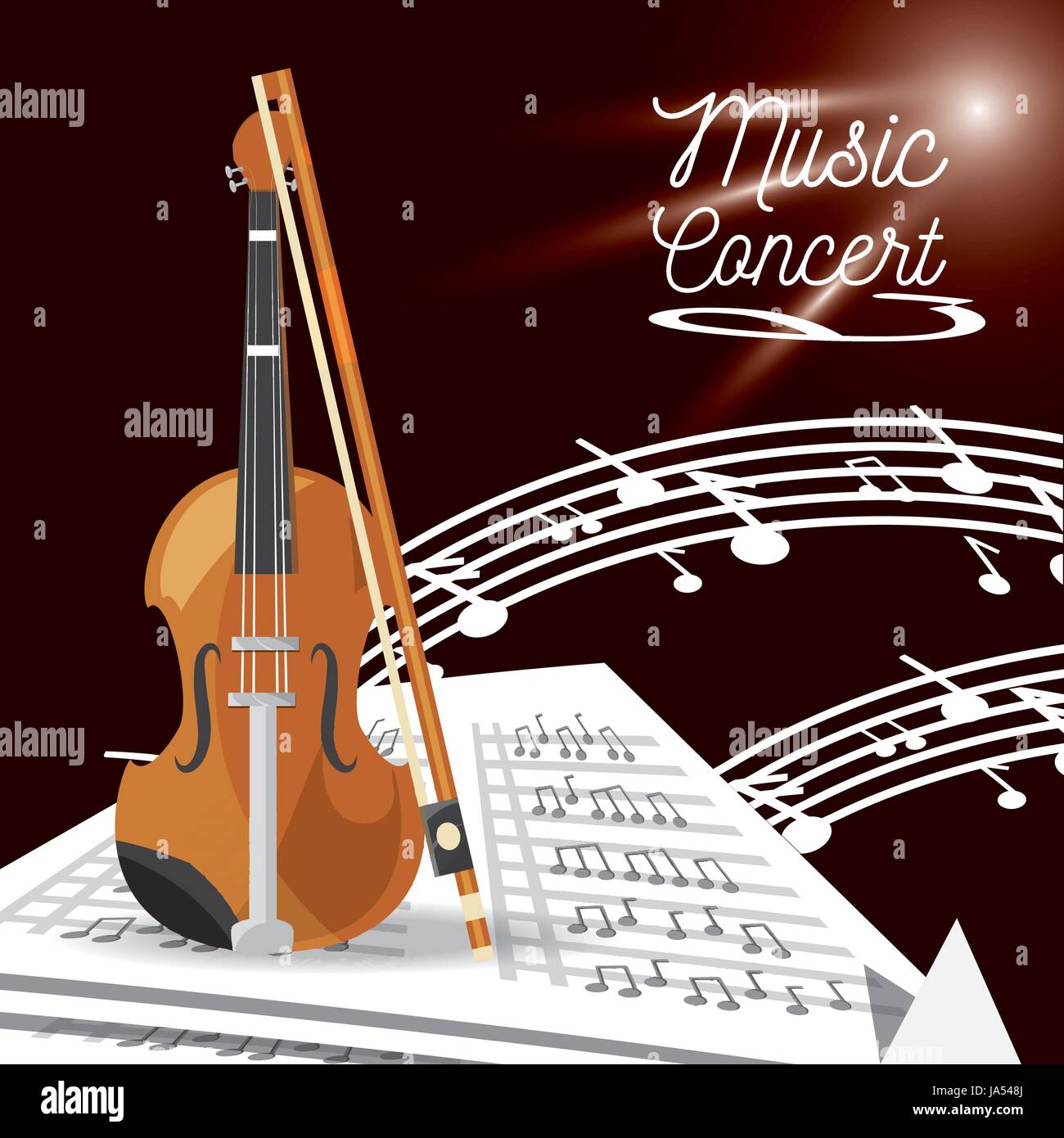 violin instrument with music sheets Stock Vector Image & Art - Alamy