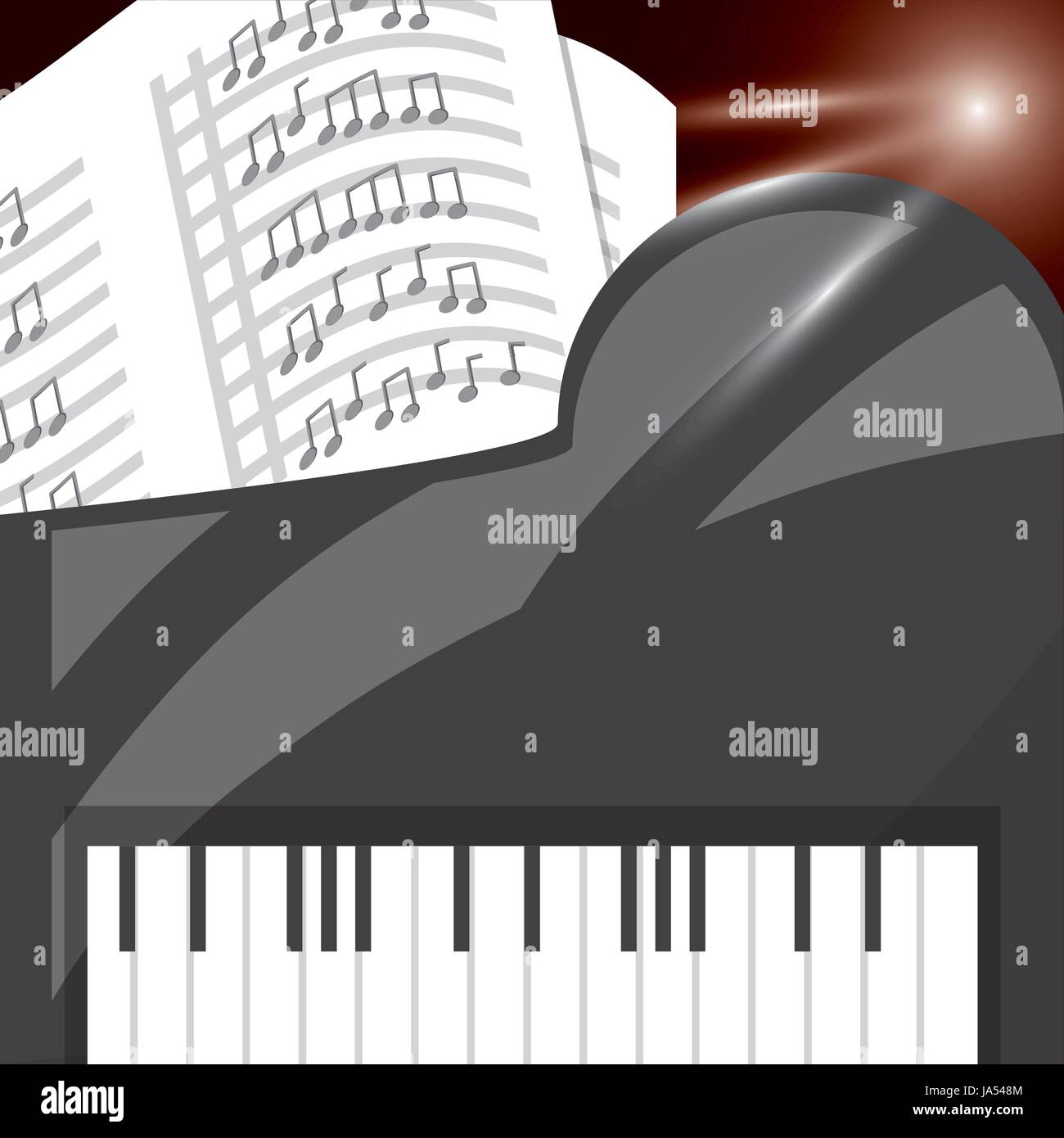 piano instrument with music sheets Stock Vector Image & Art - Alamy